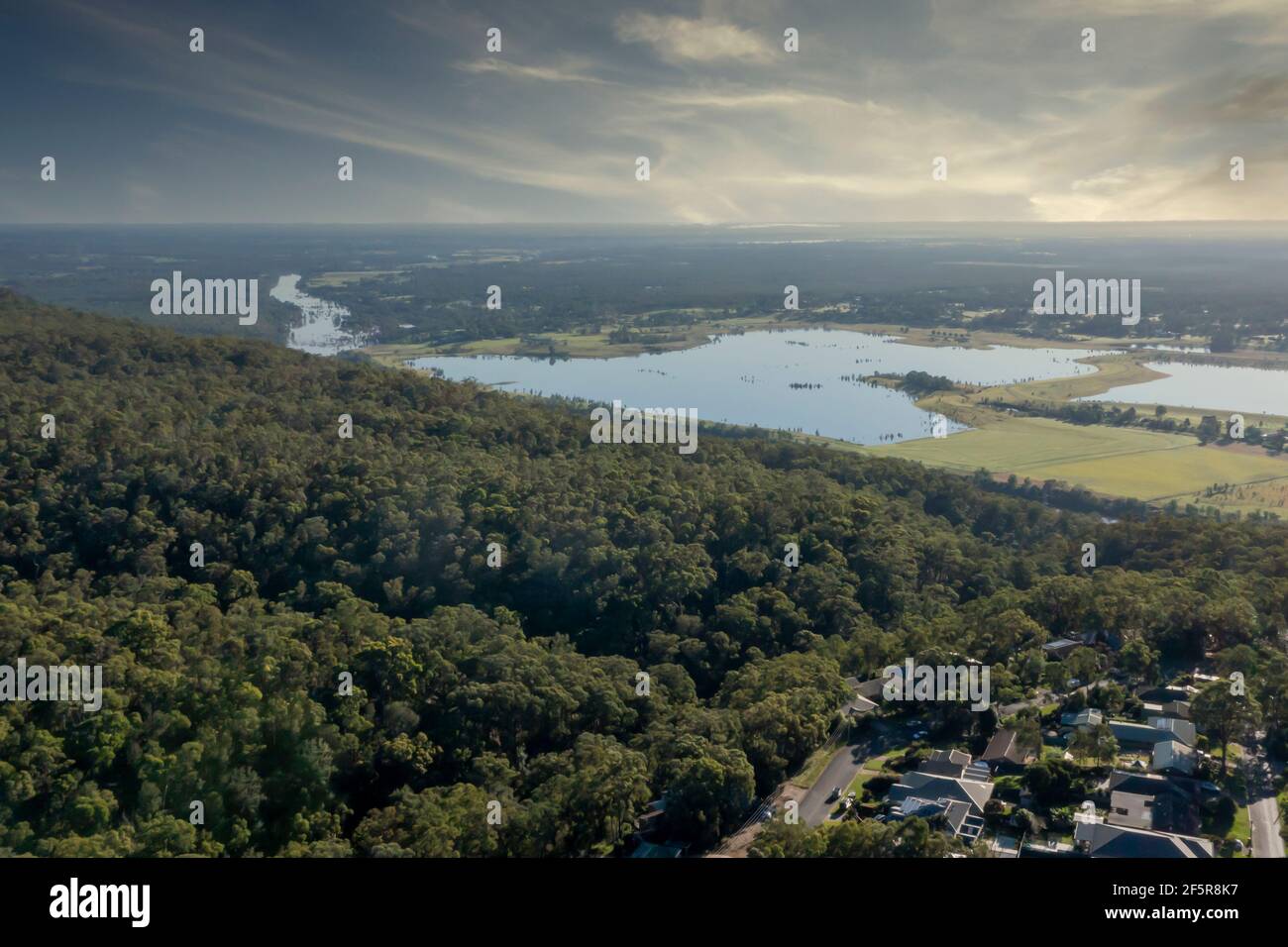 Aerial view of the Nepean River and Penrith Lakes in Penrith in New ...