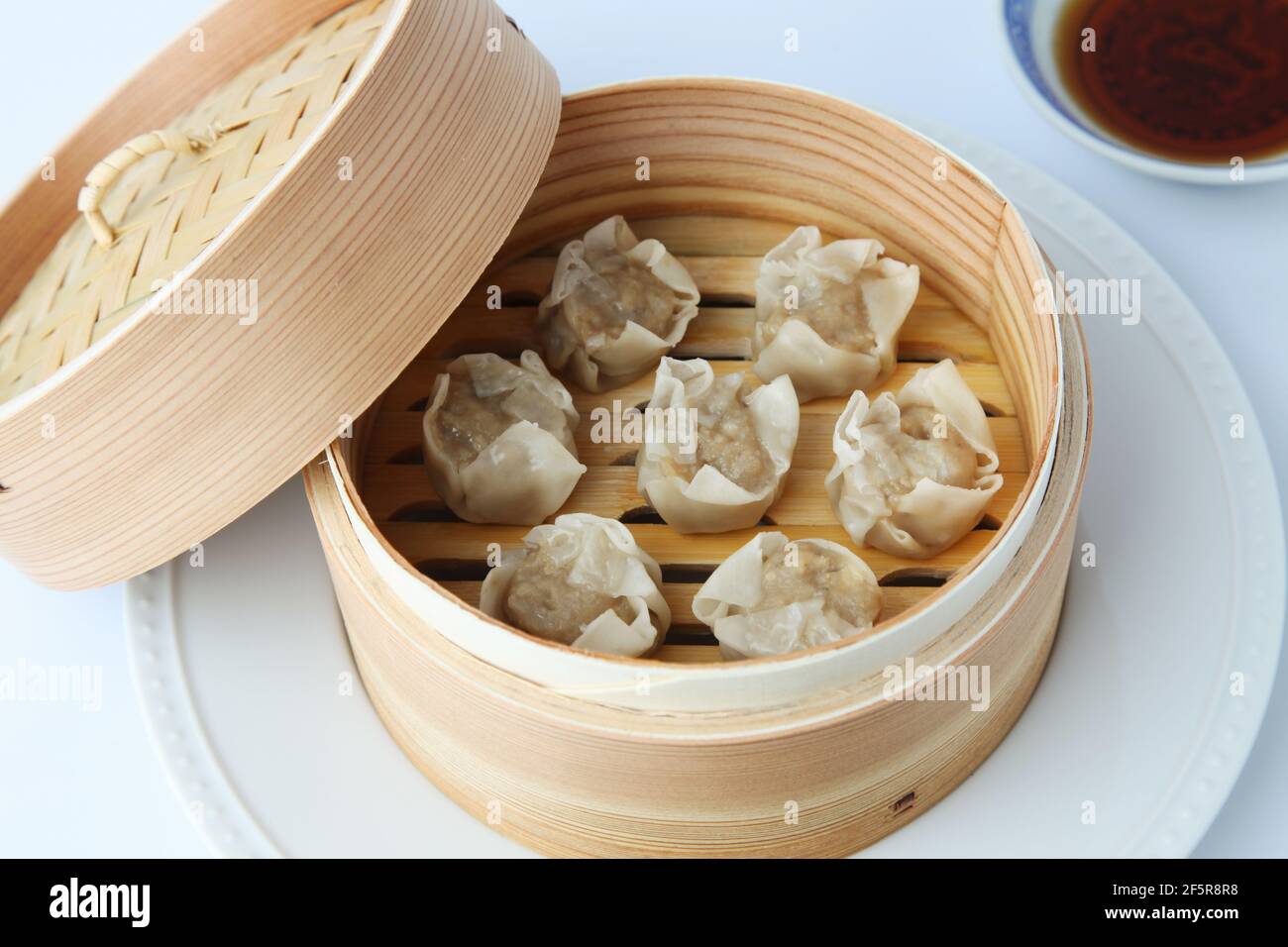Shumai Shaomai Chinese Steamed Meat Dumpling On White Background Stock