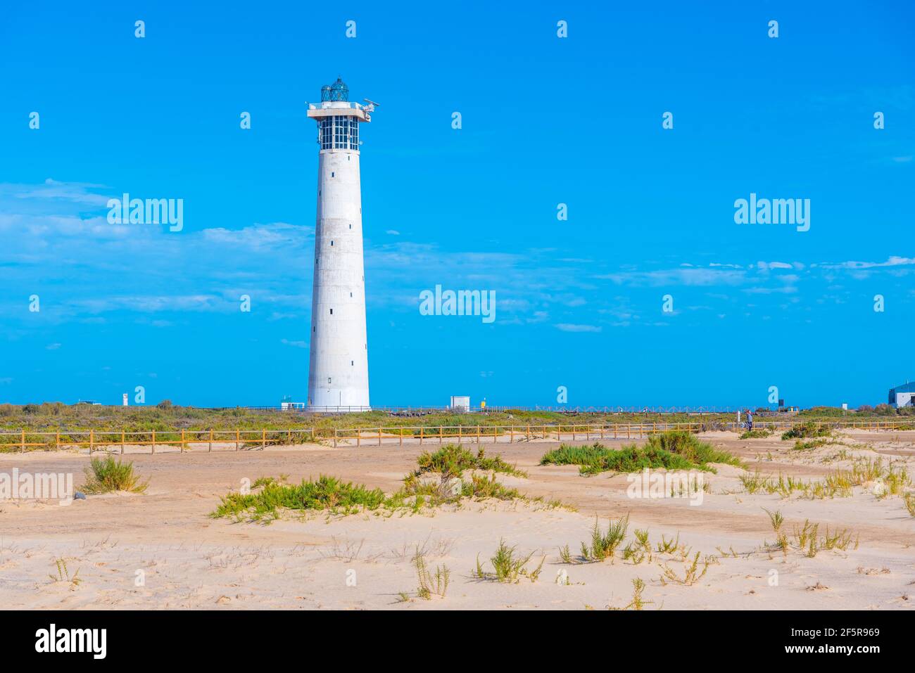 Morro Jable Lighthouse at Fuerteventura, Canary islands, Spain Stock ...
