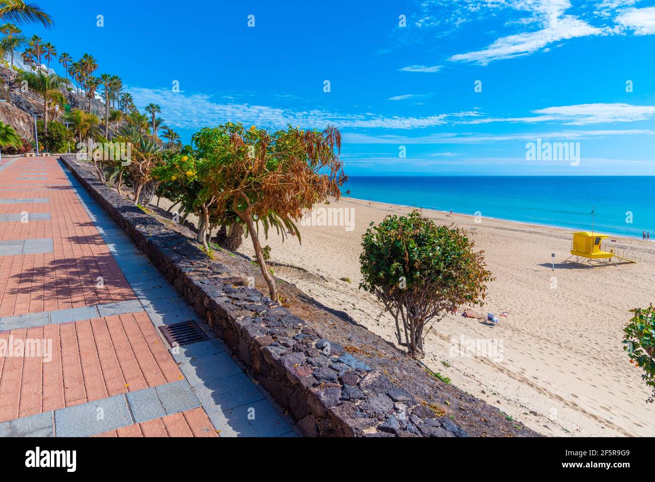 Seaside promenade at Playa de Matorral at Morro Jable, Fuerteventura ...