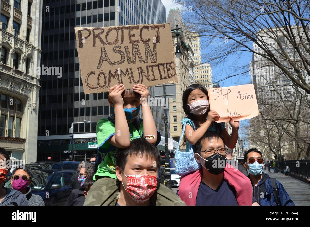 Hundreds of people gathered near NYC City Hall during Stop Asian Hate ...