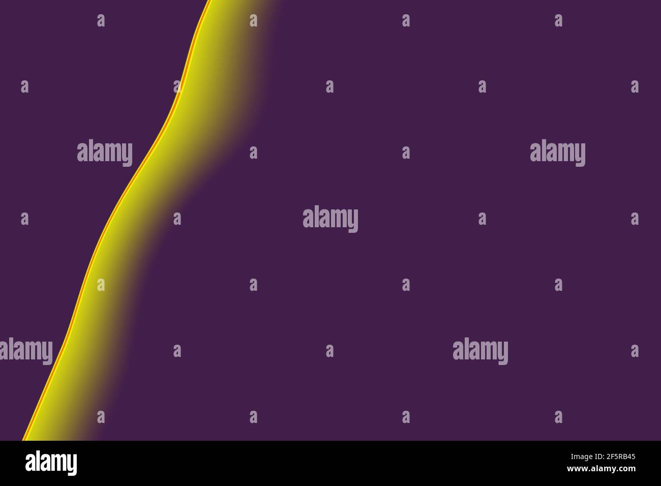 Wavy yellow line with a shadow and light on the violet gradient ...