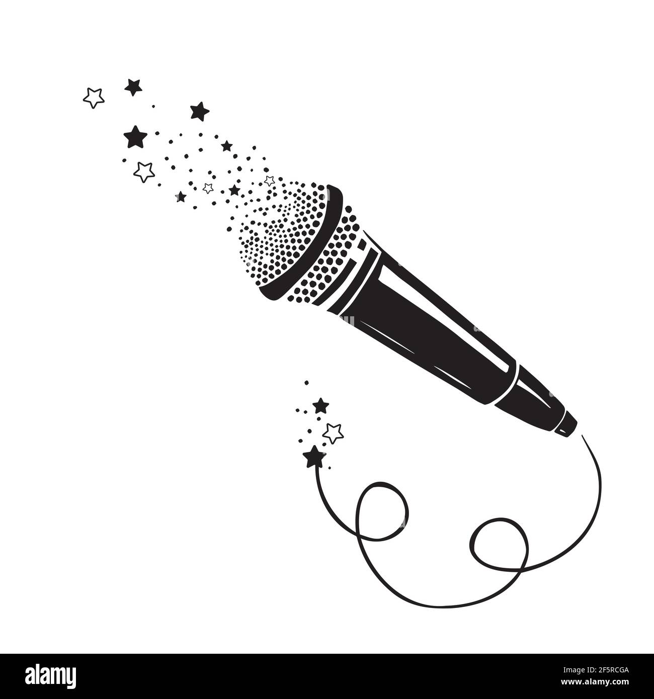 Mic vector icon. Cartoon vector icon isolated on white background mic ...