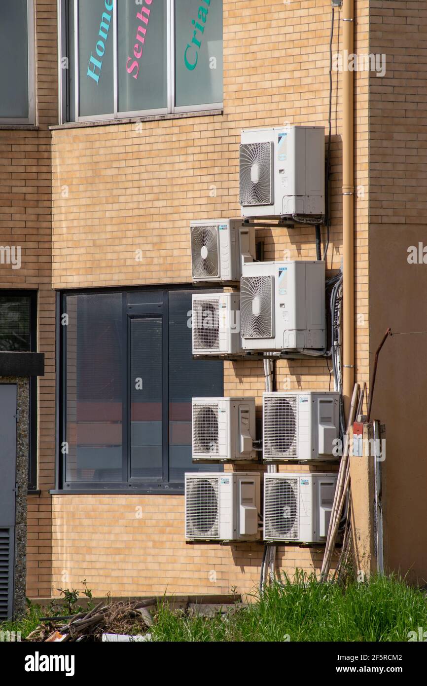 Air conditioner units cooling and heating equipments Stock Photo - Alamy
