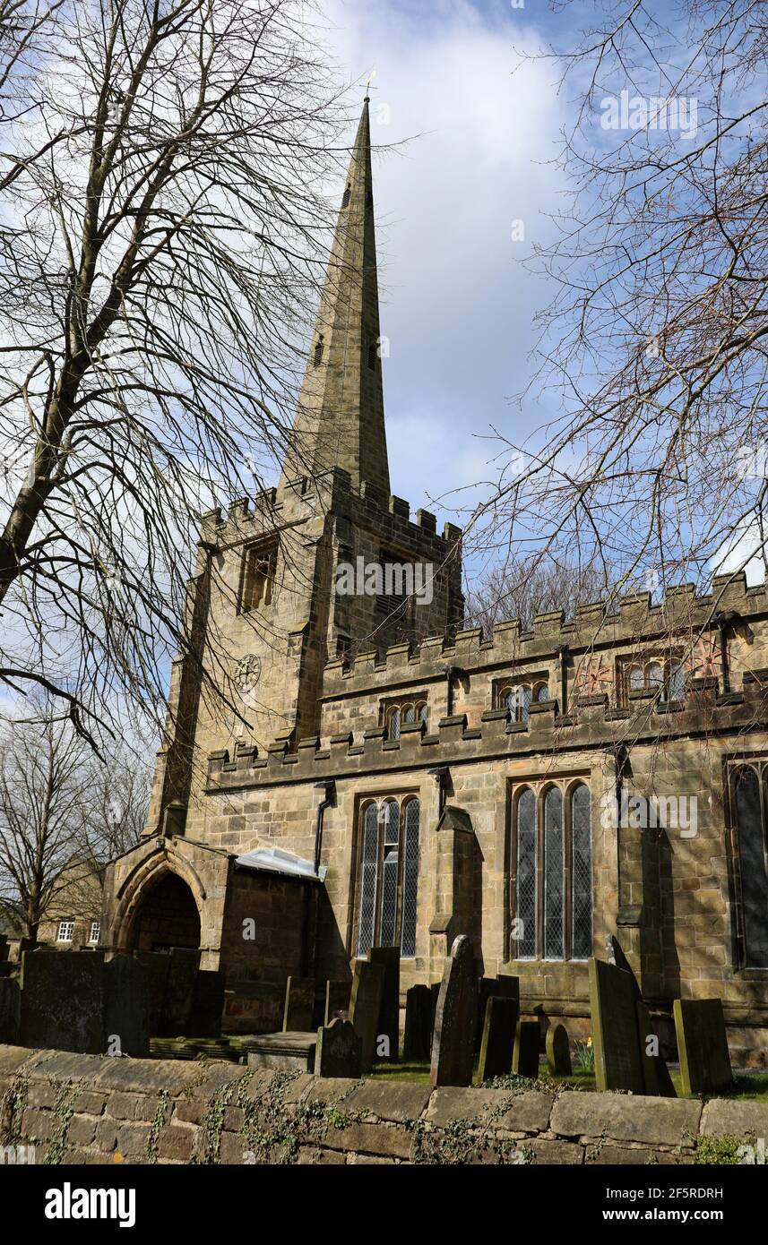 All Saints Church at Ashover built in the 14th century by Thomas ...