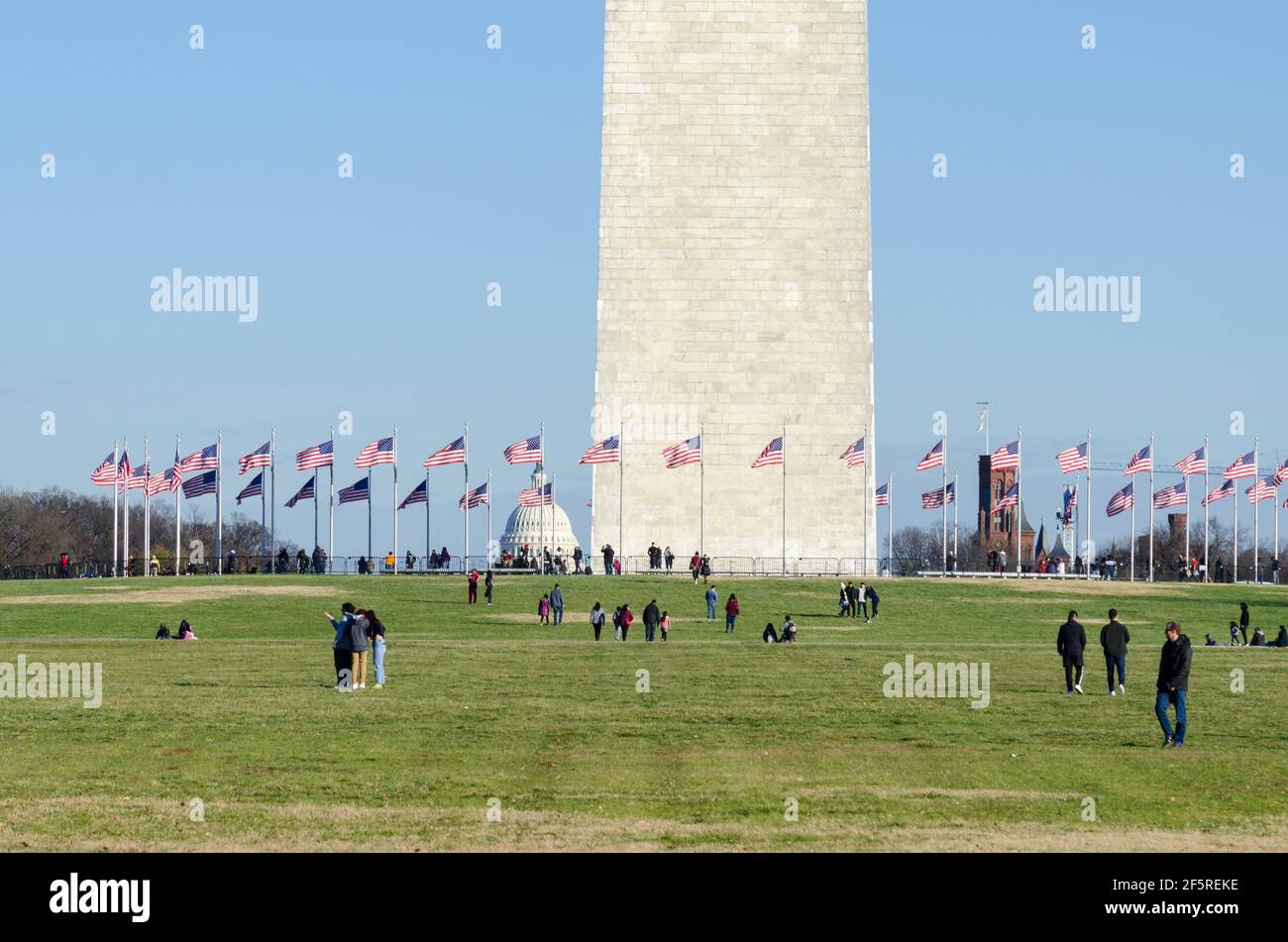 The Washington Monument on the National Mall in Washington DC Stock ...