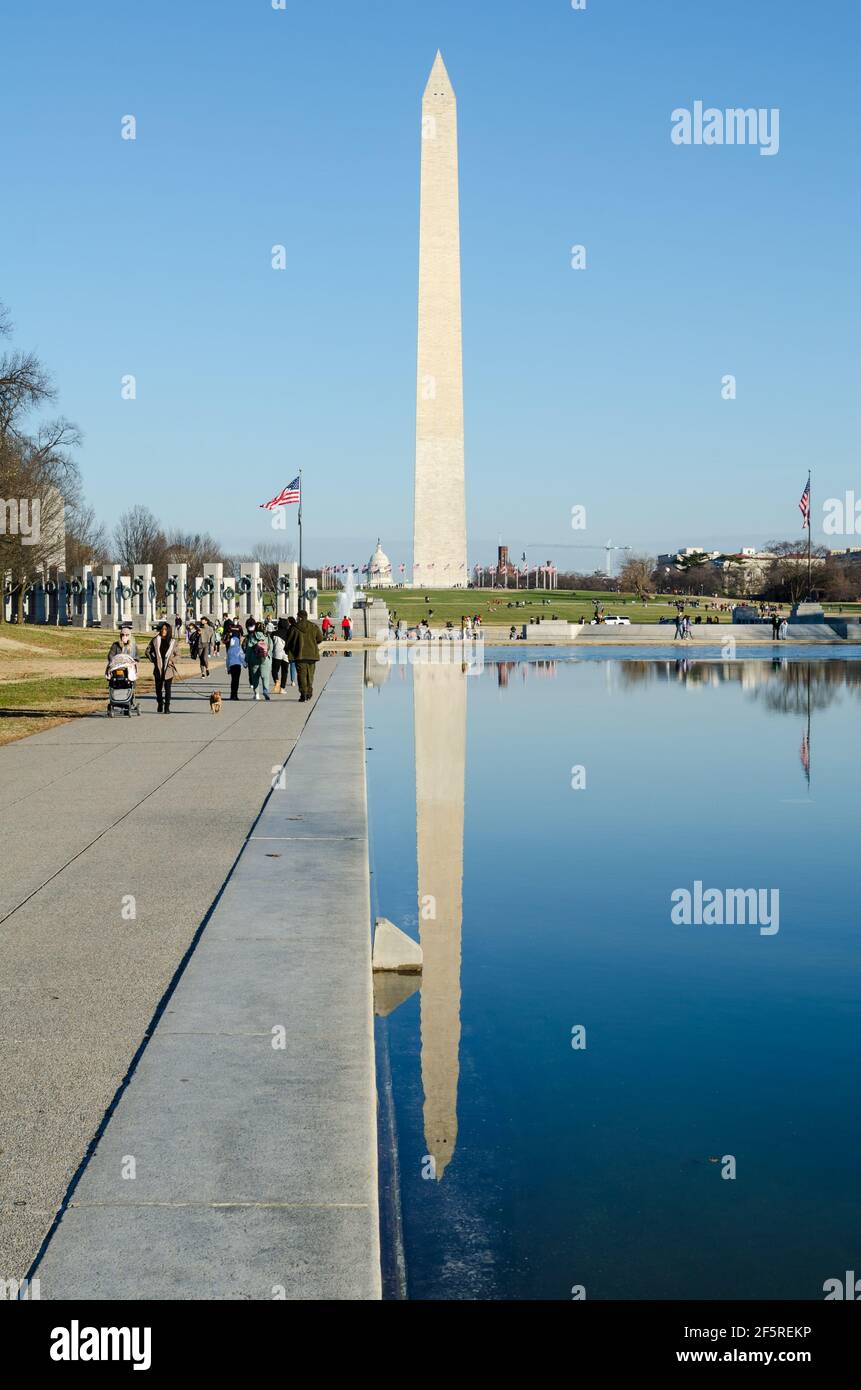 The Washington Monument and the Capitol Building seen behind the ...