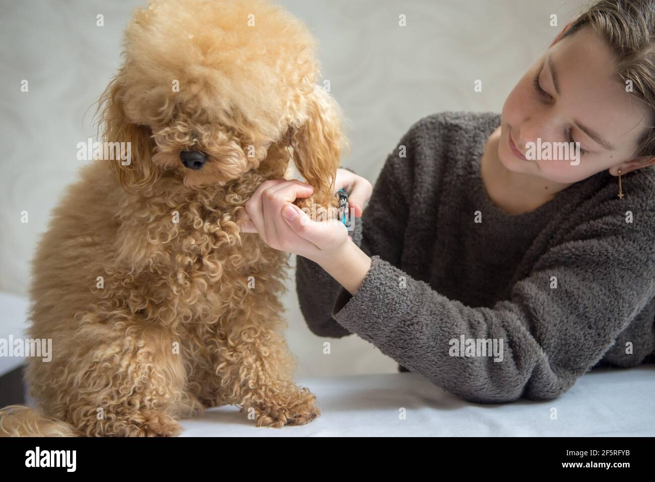 Girl getting a manicure hi-res stock photography and images - Alamy