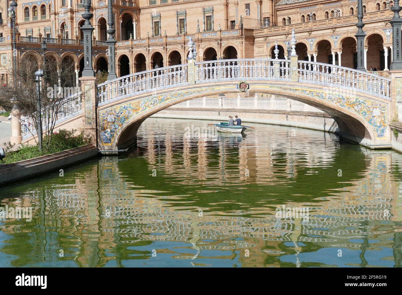 SEVILLE, SPAIN - MAR 6, 2020 - Plaza de espana, the Spanish Pavilion ...