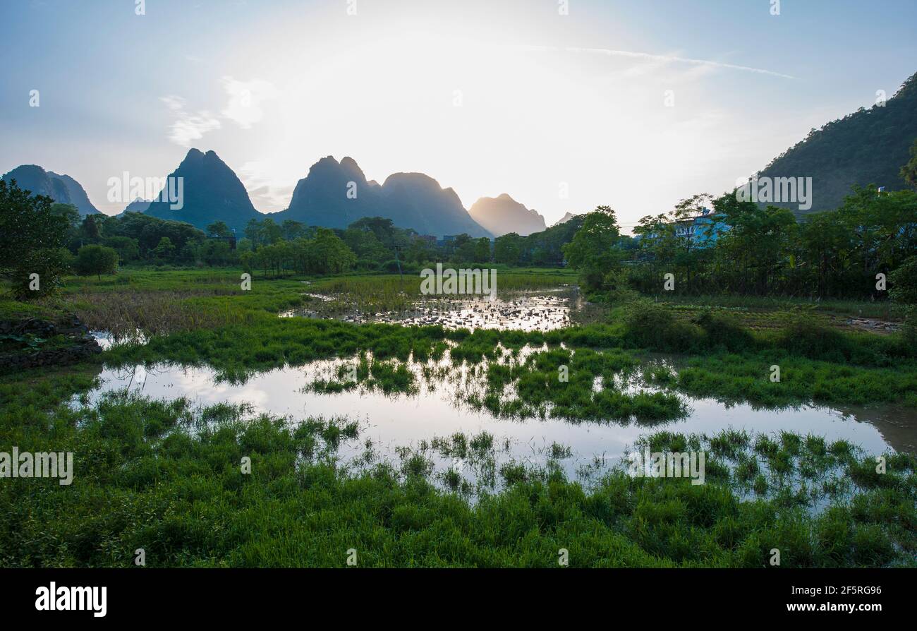 beautiful scenery close to Yangshuo in Guangxi province / China Stock ...