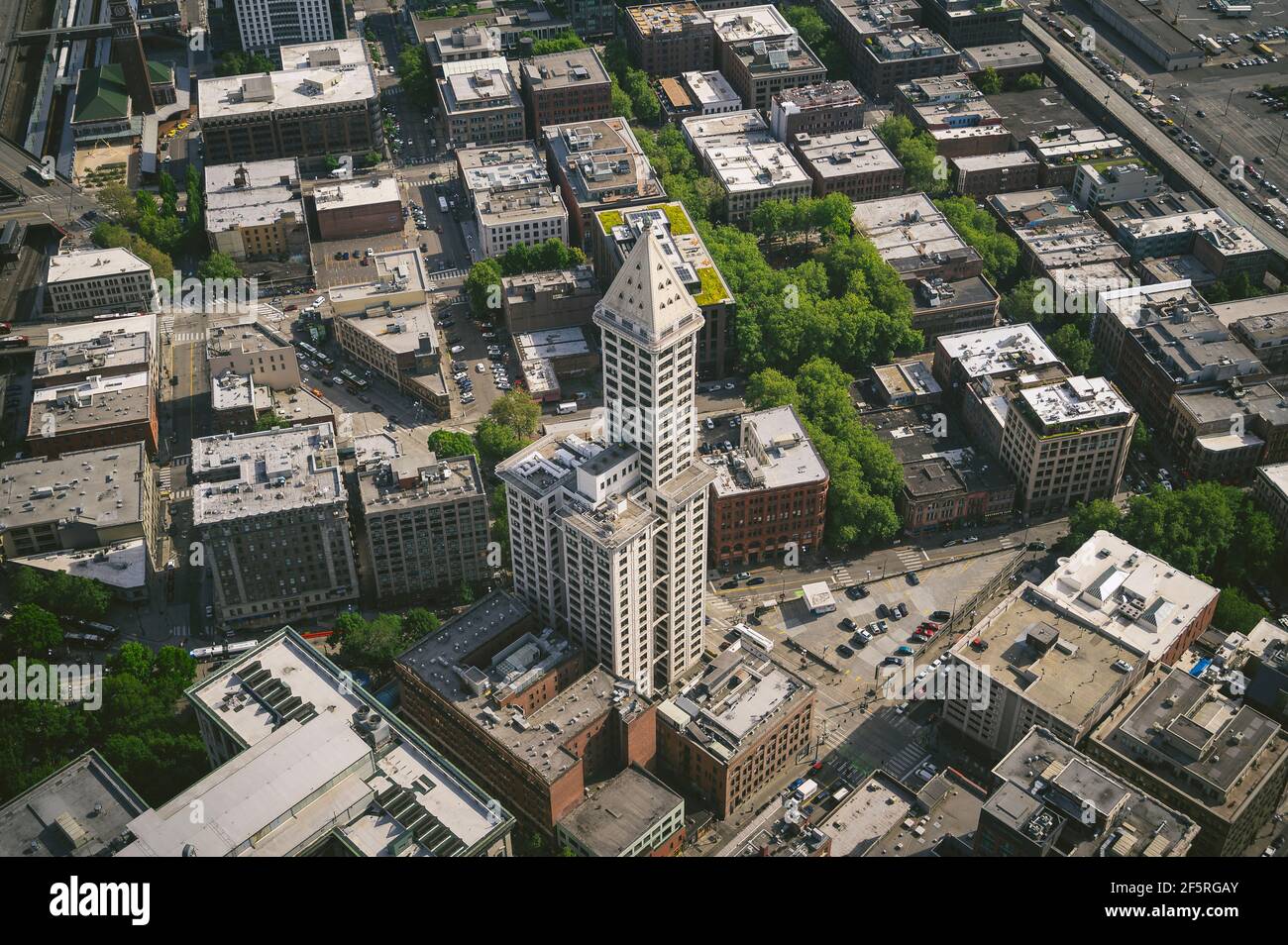 Seattle Historic Smith Tower Building From Above Stock Photo - Alamy