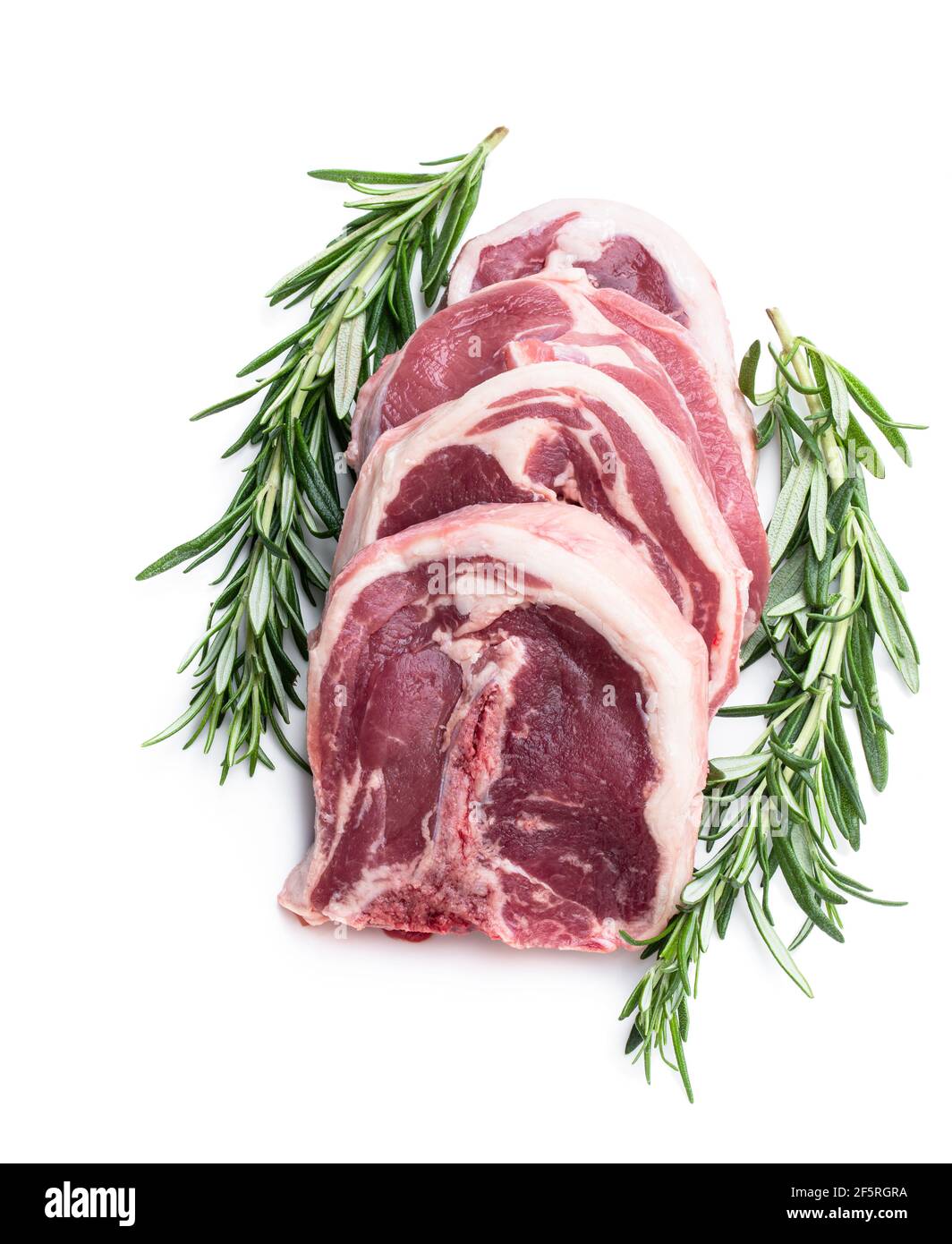 Raw fresh lamb chops isolated on white Stock Photo - Alamy