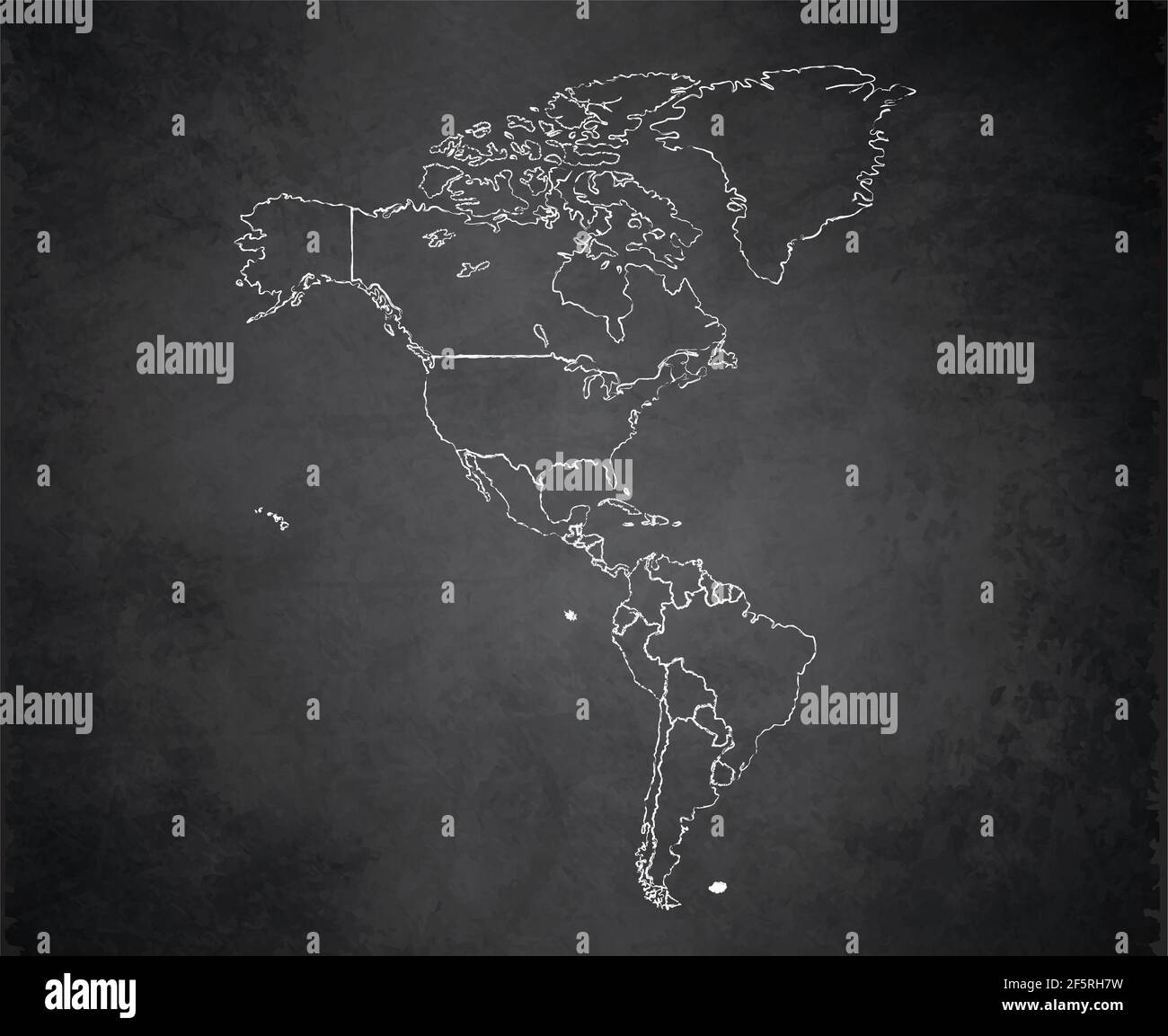 America map, separates states, design card blackboard chalkboard blank ...