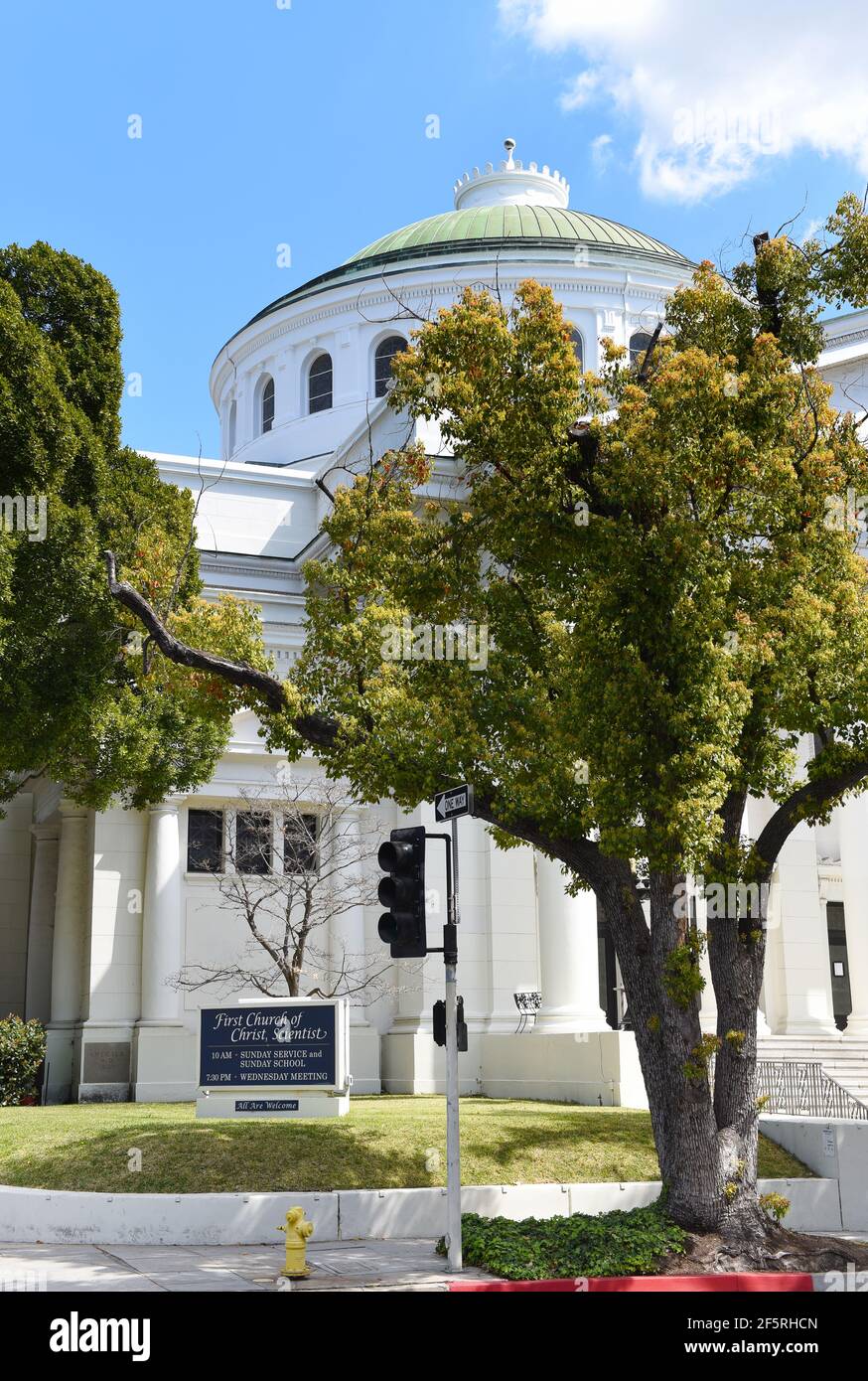 PASADENA, CALIFORNIA - 26 MAR 2021: The First Church of Christ Scientist. The Classic Revival ...