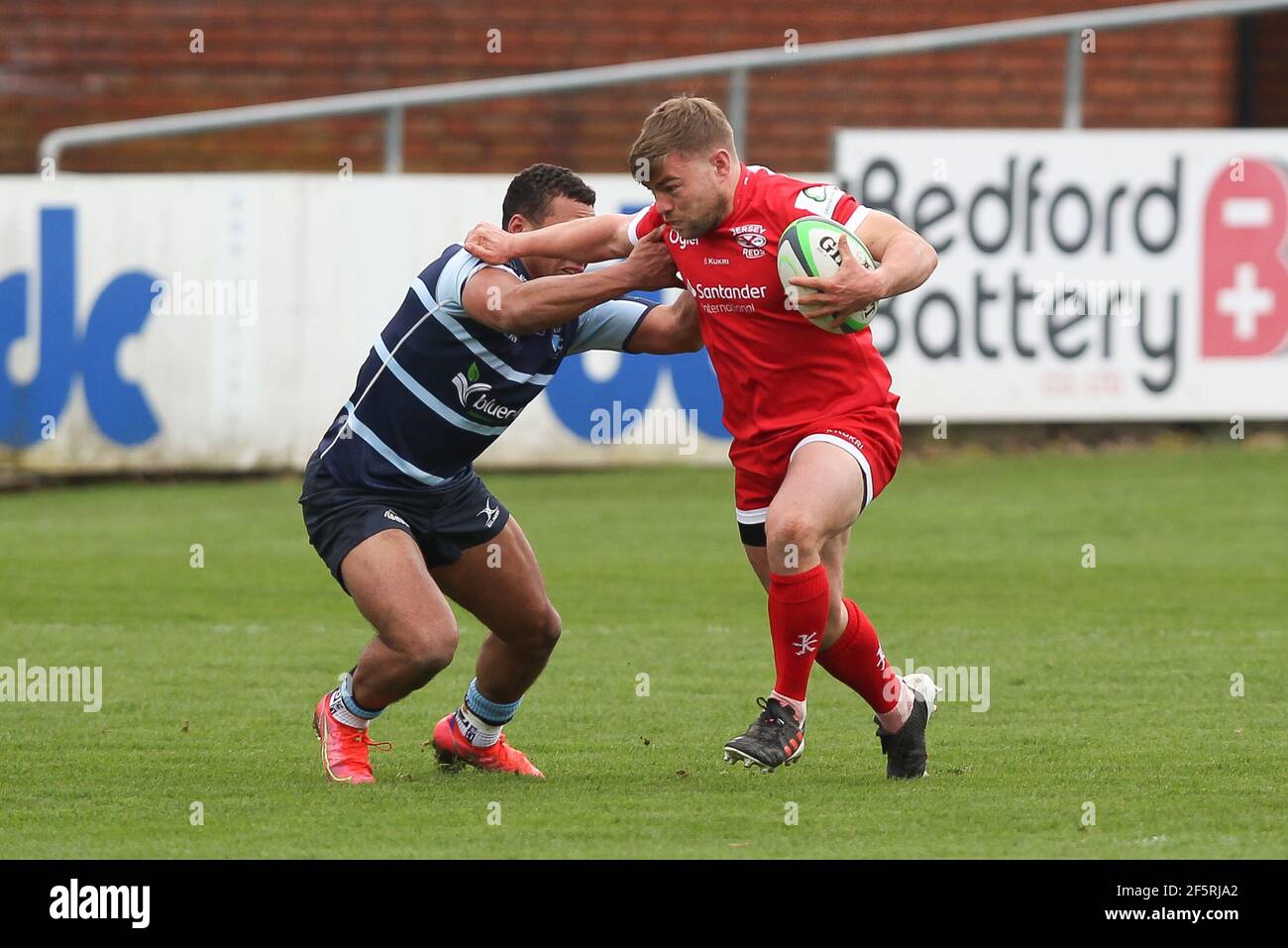 Jack Roberts of Jersey in action during the Greene King IPA ...
