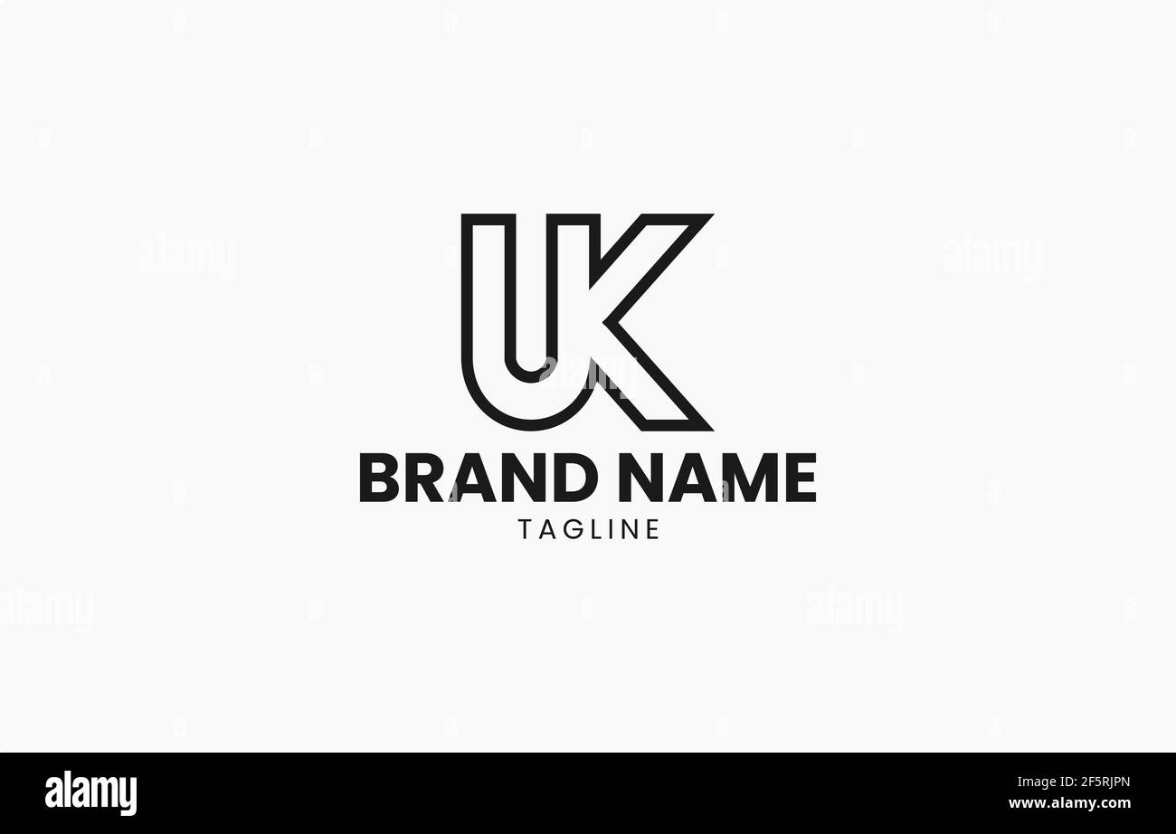 Letter UK U K Monogram Logo Design Vector Template suitable for ...