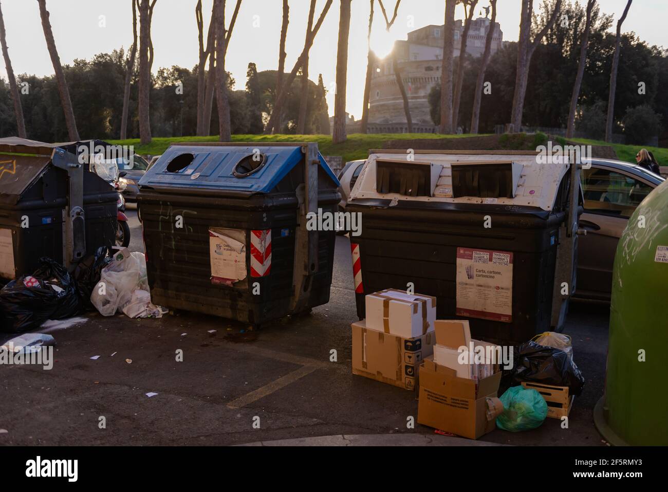 Waste in the streets of rome hi-res stock photography and images - Alamy