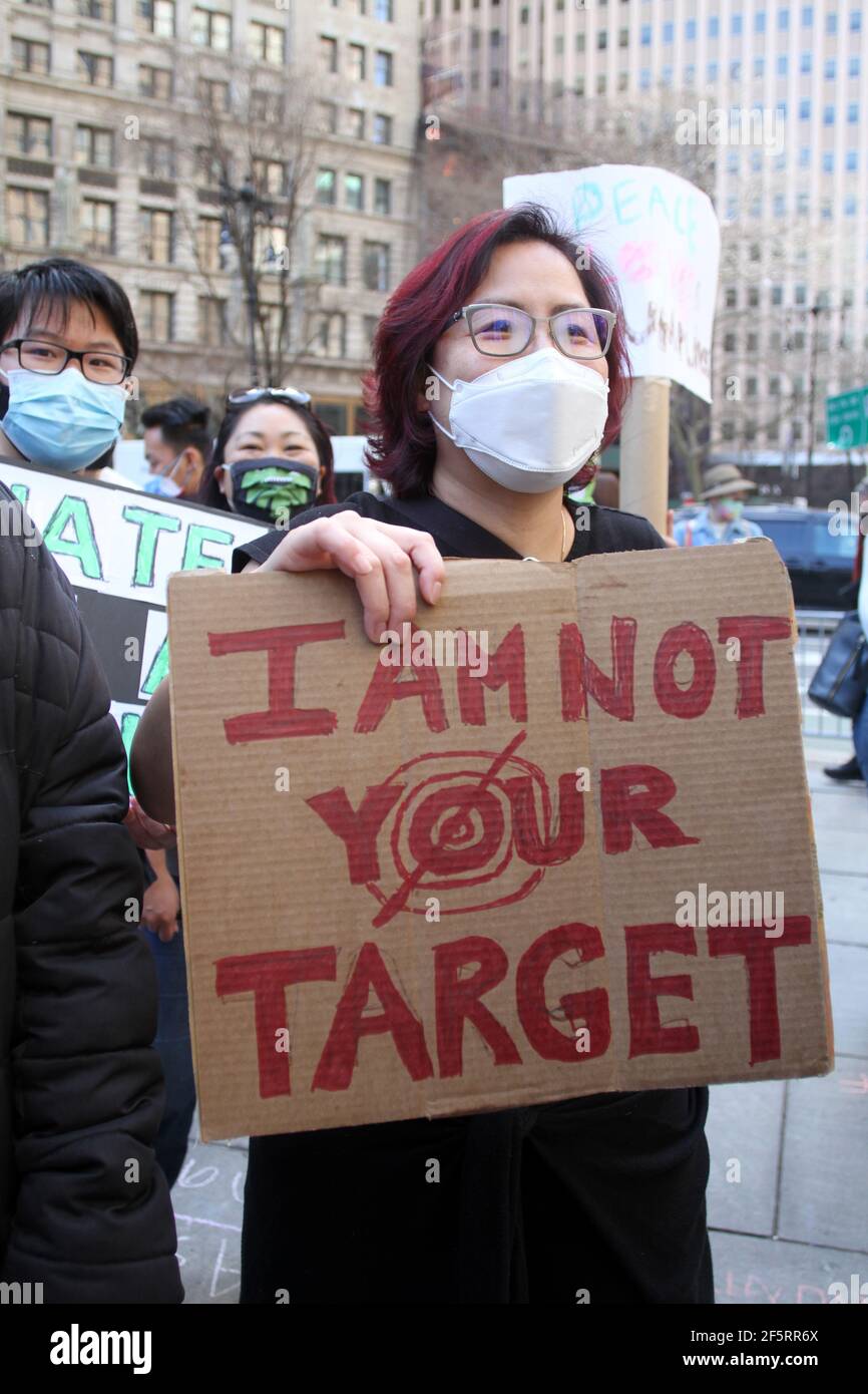 March 27, 2021, New York, New York, USA: New York- Stop the Hate Rally ...