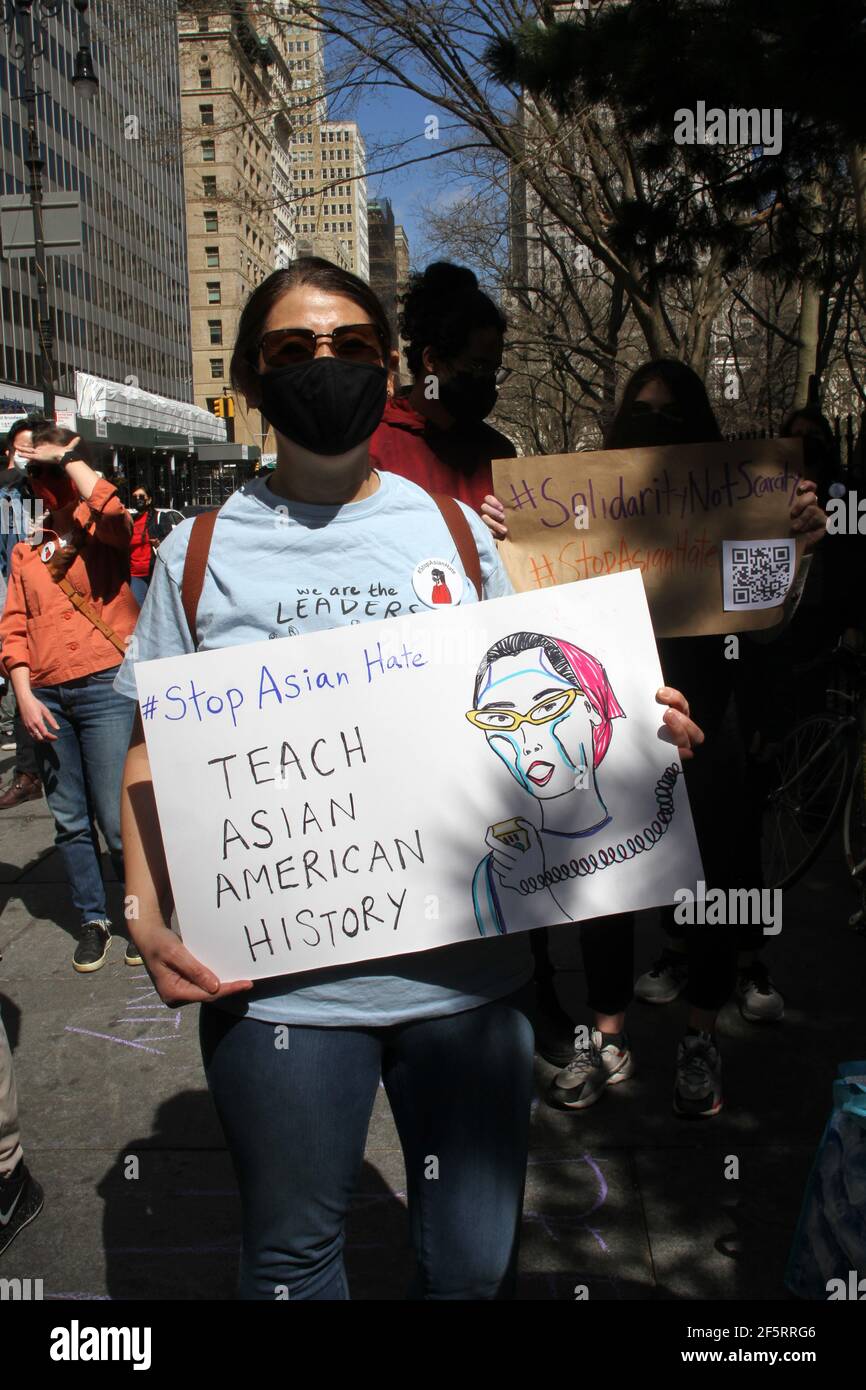March 27, 2021, New York, New York, USA: New York- Stop the Hate Rally ...