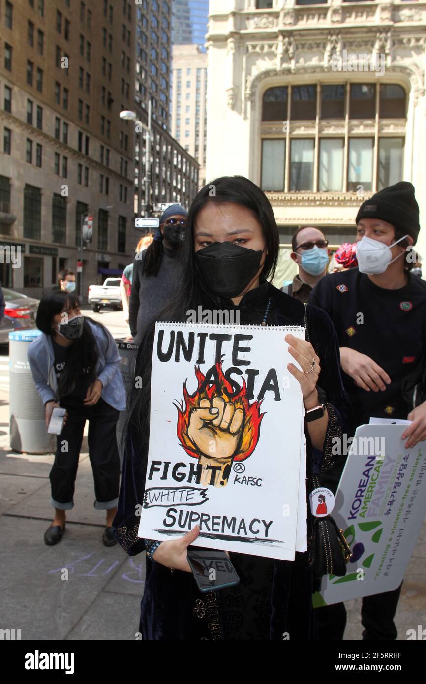 March 27, 2021, New York, New York, USA: New York- Stop the Hate Rally ...