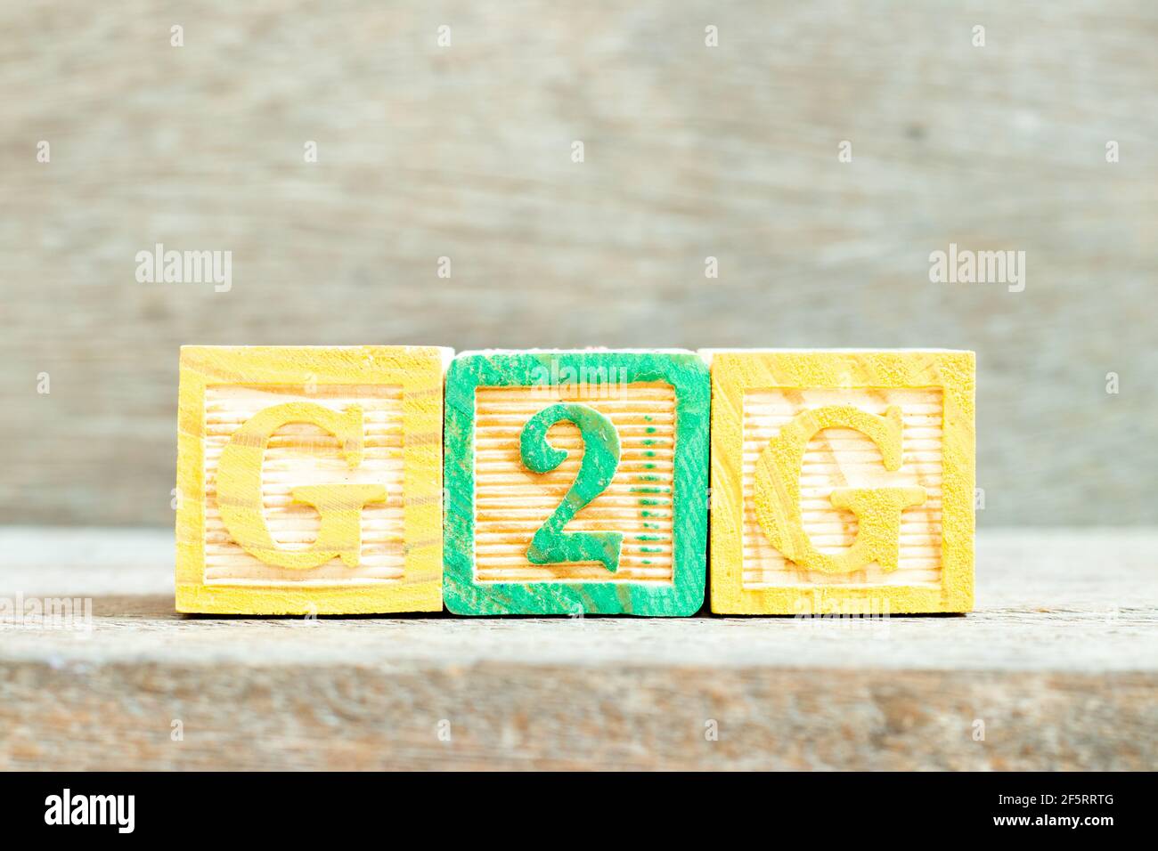 Color alphabet letter block in word G2G (abbreviation of Government to ...
