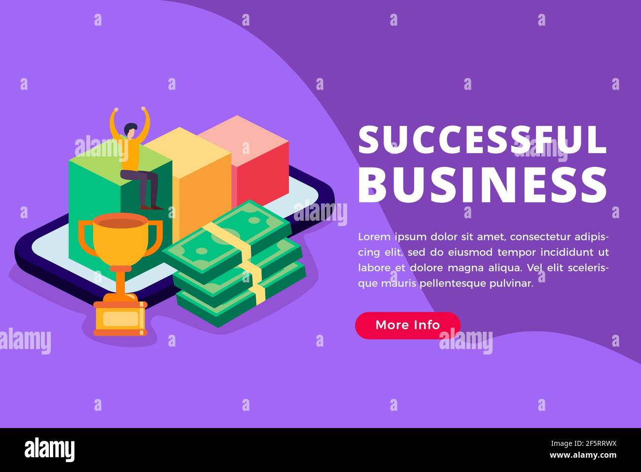 successful business concept vector isometric illustration Stock Vector ...