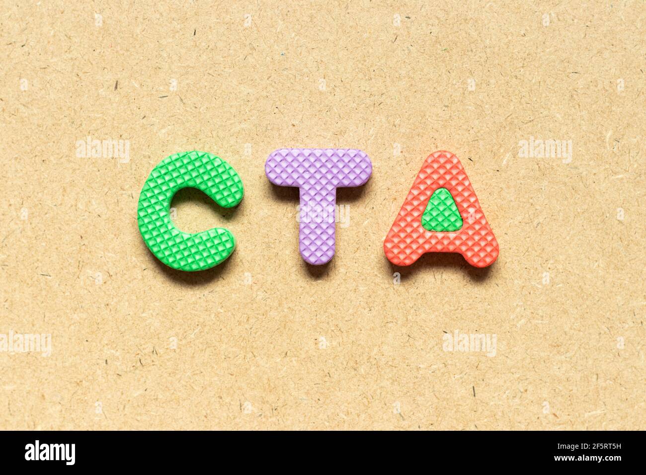 Foam alphabet letter in word CTA (Abbreviation of Call to action or ...