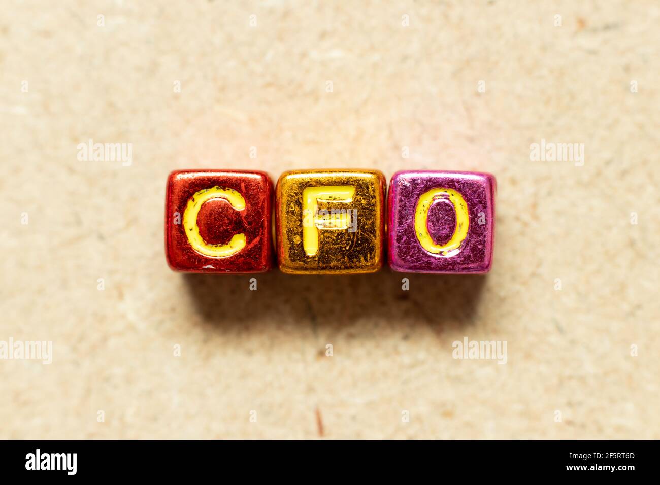 Metallic color alphabet letter block in word CFO (Abbreviation of Chief ...