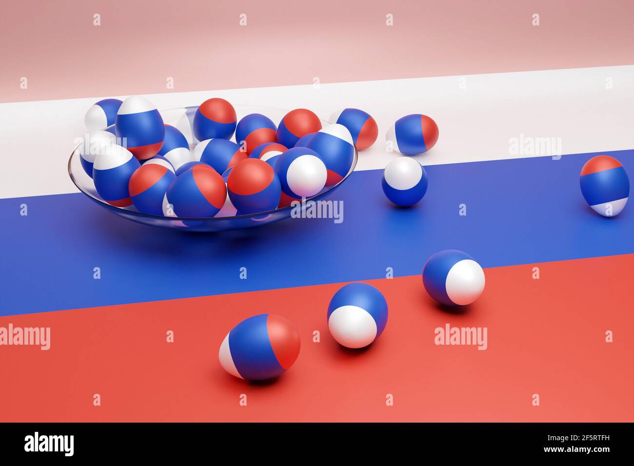 3d illustration of balls with the image of the national flag of the ...