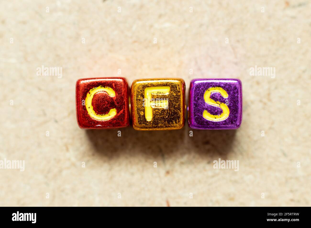 Metallic color alphabet letter block in word CFS (Abbreviation of ...