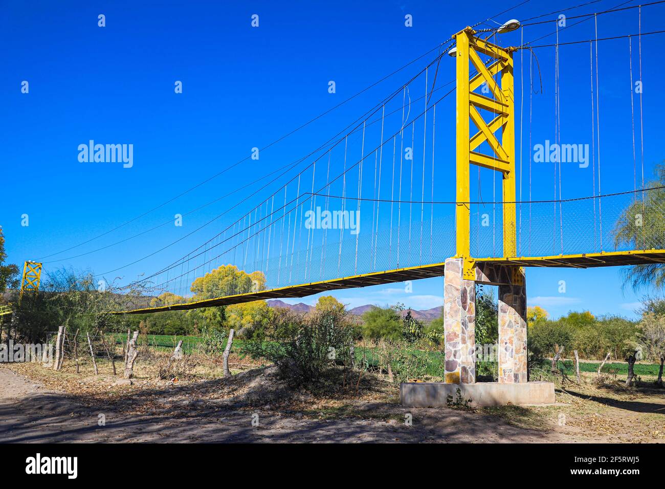 Yellow bridge in the community or town of San Felipe de Jesús, a town ...
