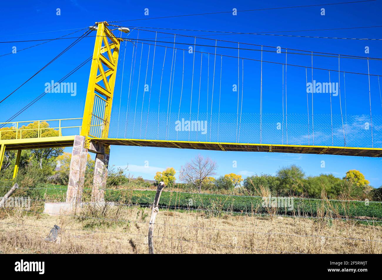 Yellow bridge in the community or town of San Felipe de Jesús, a town ...