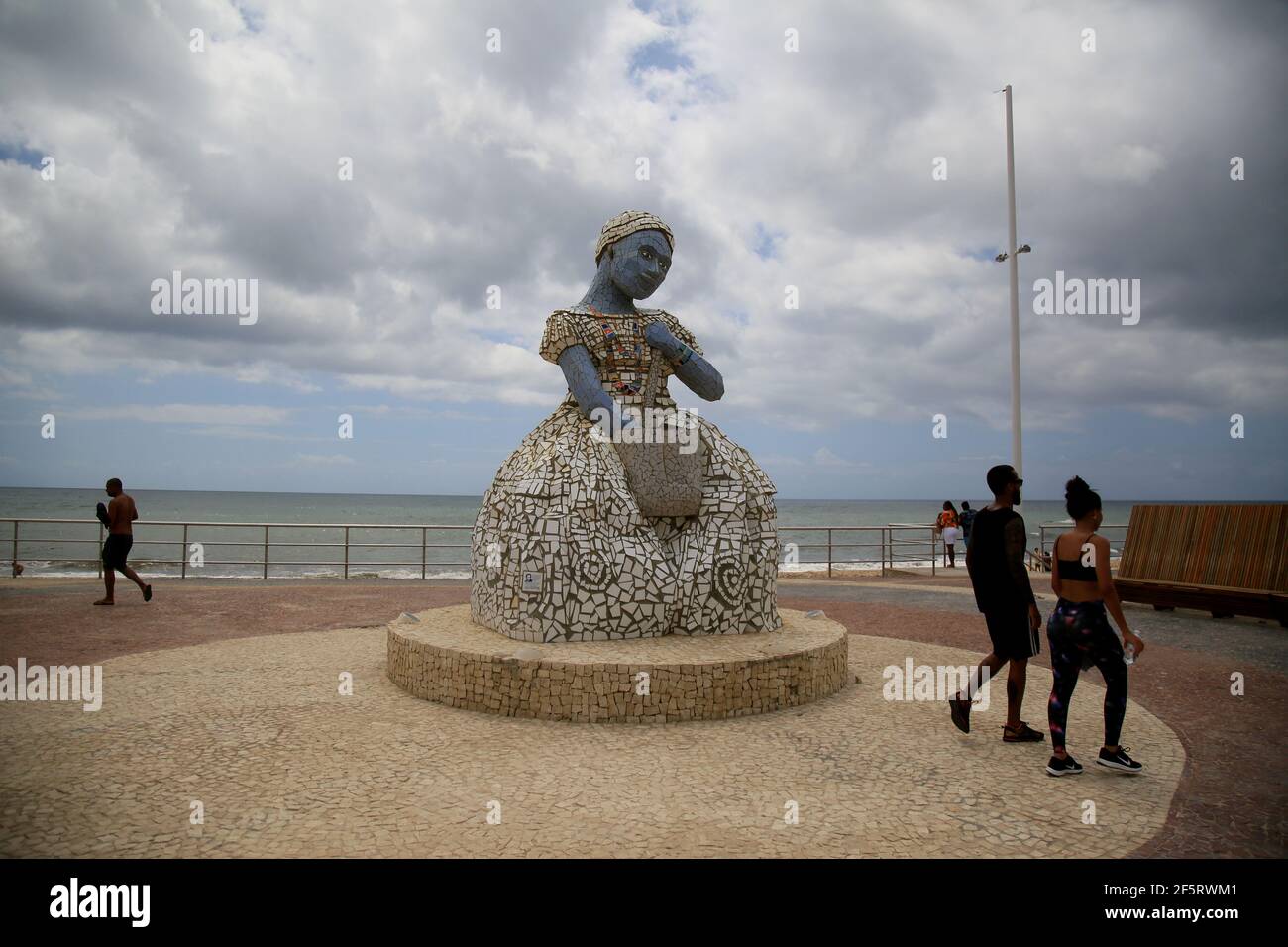 salvador, bahia, brazil - february 5, 2021: sculptor of "baiana azul da ...