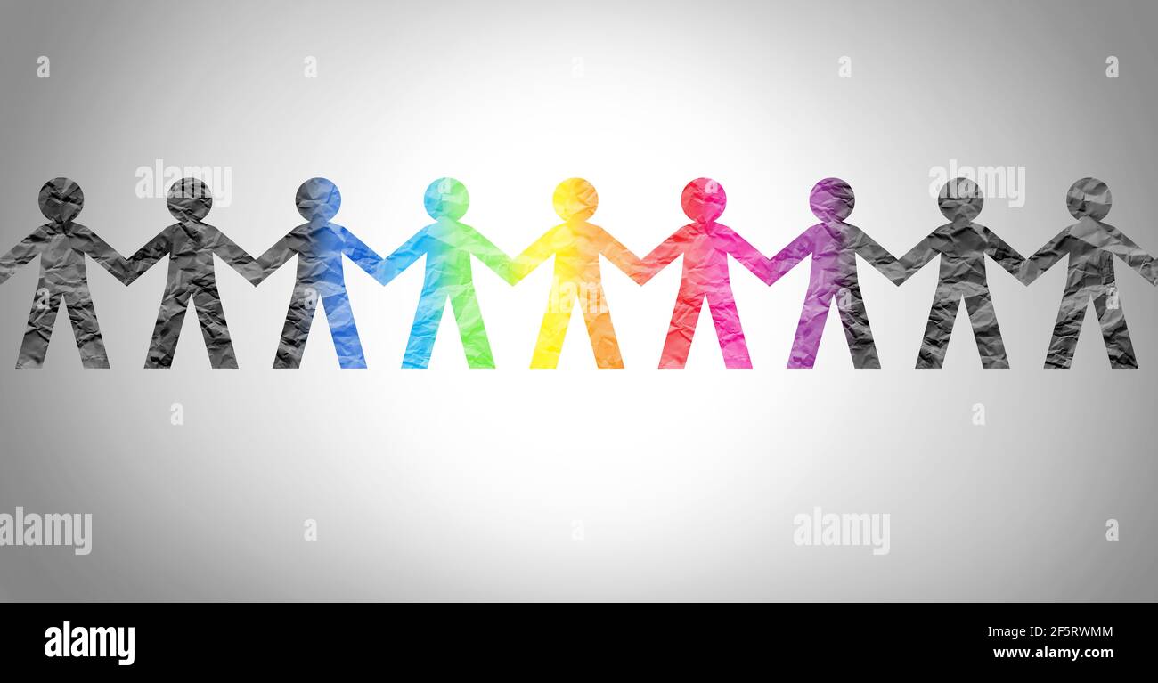 Business team and teamwork concept as paper cut people holding hands in ...