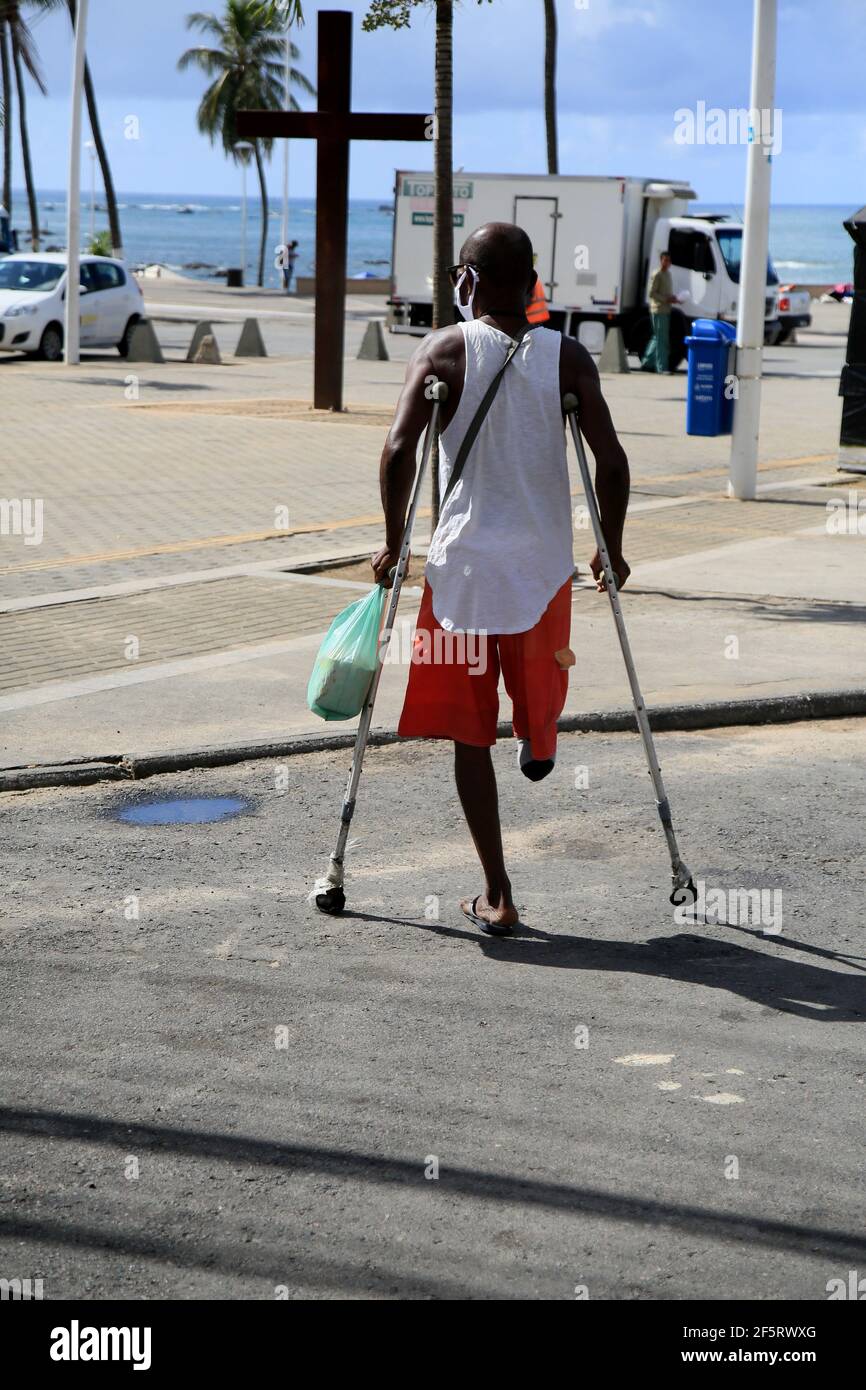 Man leg amputee in wheelchair hi-res stock photography and images - Alamy