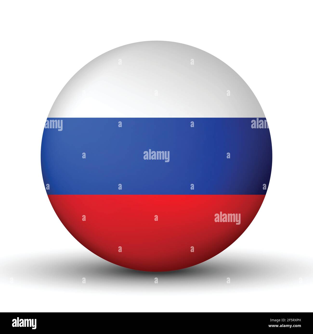 Glass light ball with flag of Russia. Round sphere, template icon ...