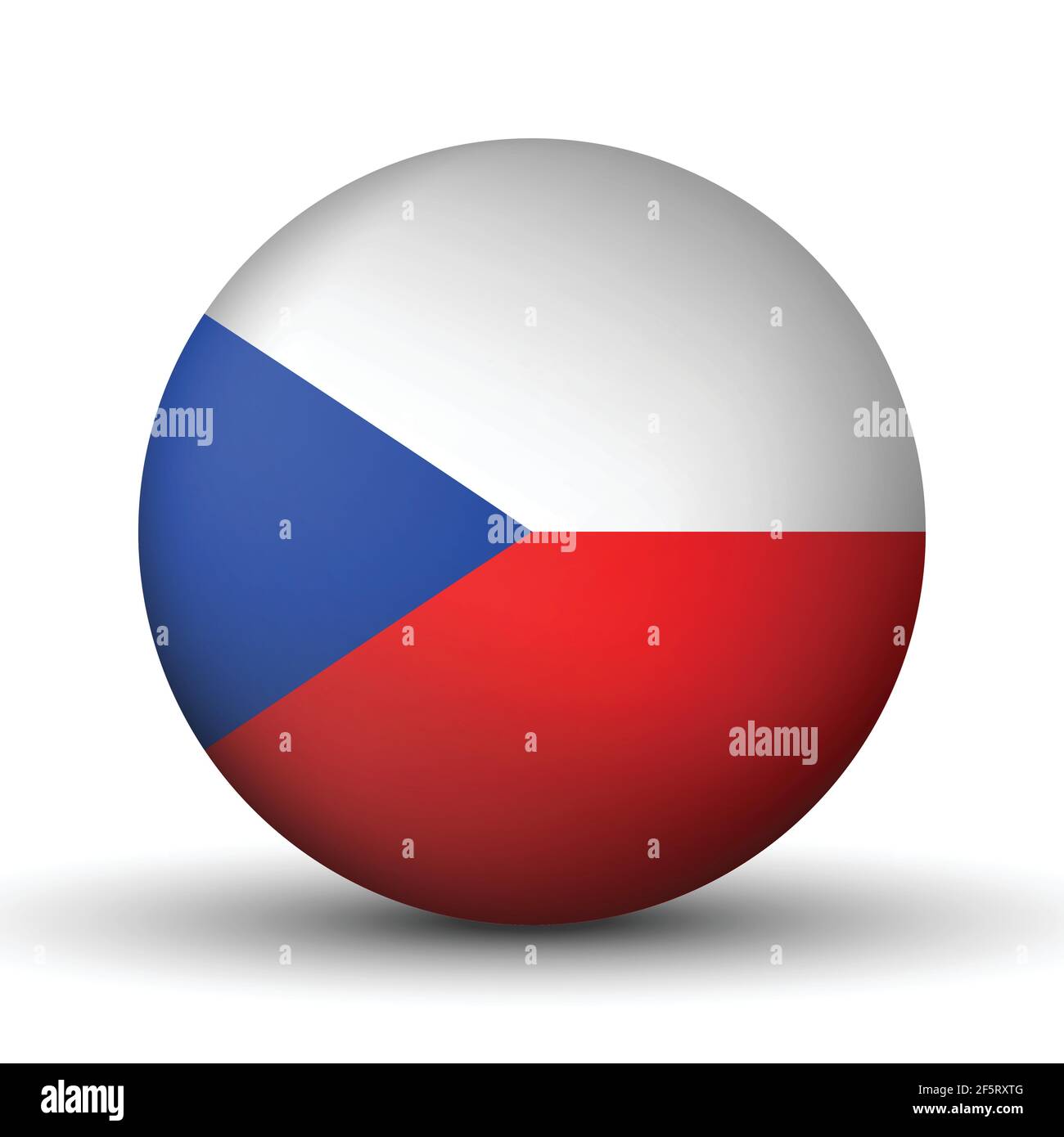 Glass light ball with flag of Czech Republic. Round sphere, template ...