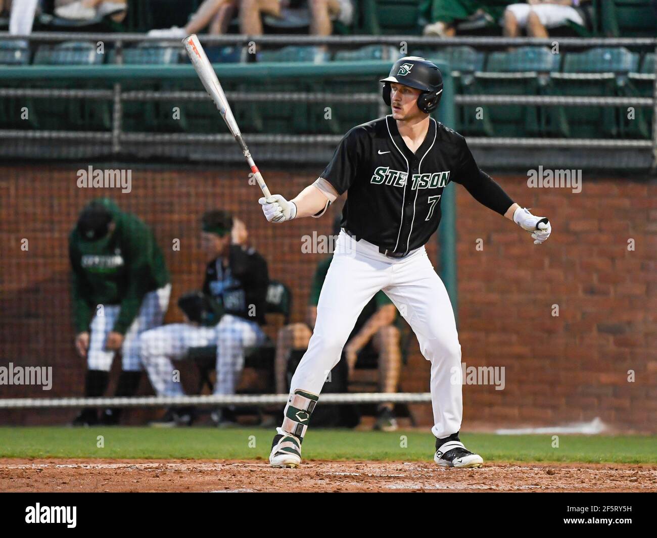 Deland, FL, USA. 27th Mar, 2021. Stetson outfielder Andrew MacNeil (7 ...