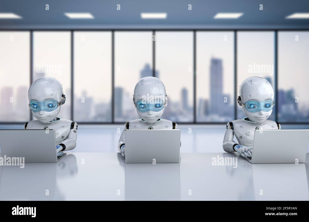 3d rendering office robots hi-res stock photography and images - Alamy