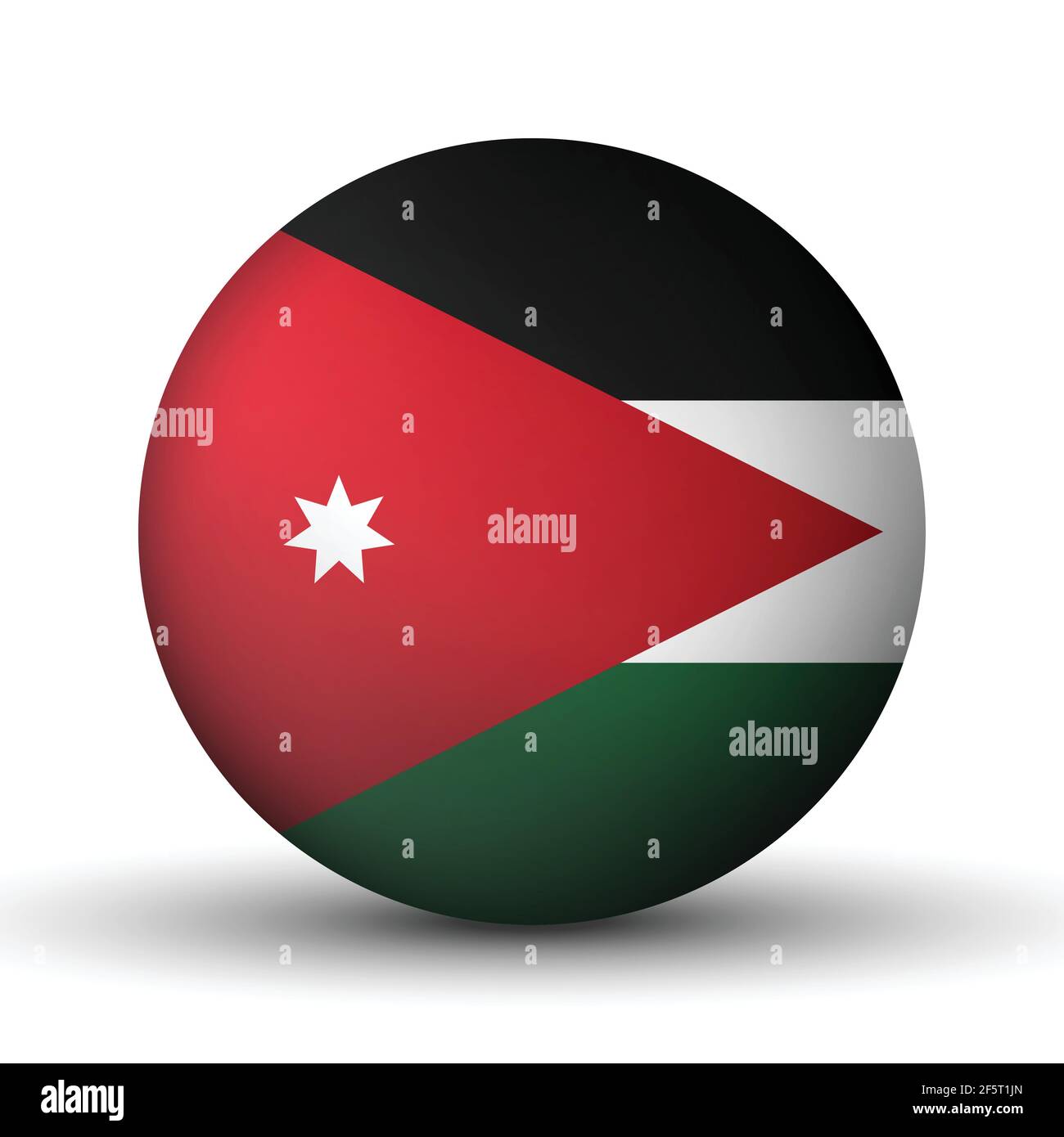 Glass light ball with flag of Jordan. Round sphere, template icon ...