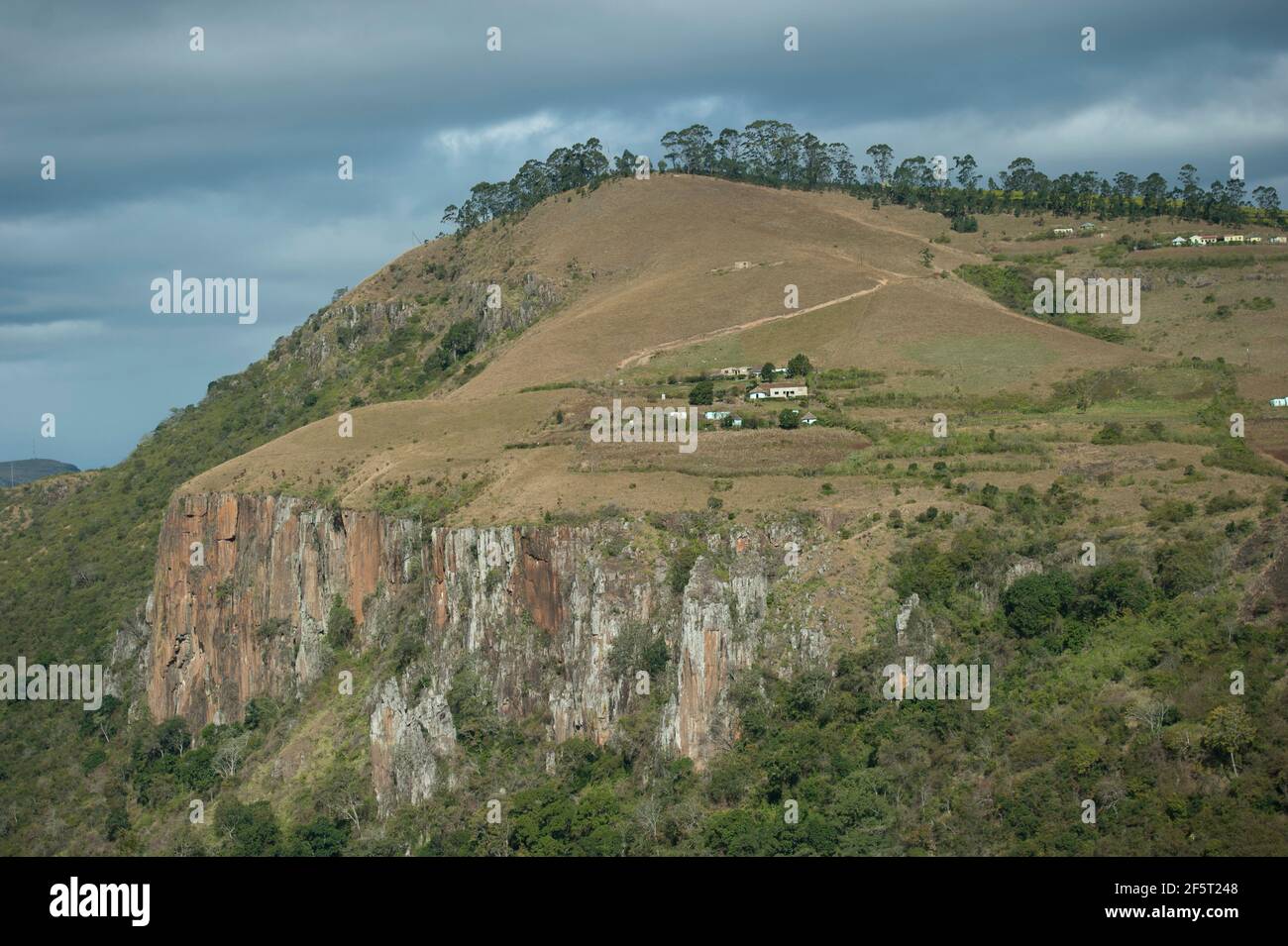 Houses on hill, Swazeni district, Pondoland, Wild Coast, Eastern Cape ...