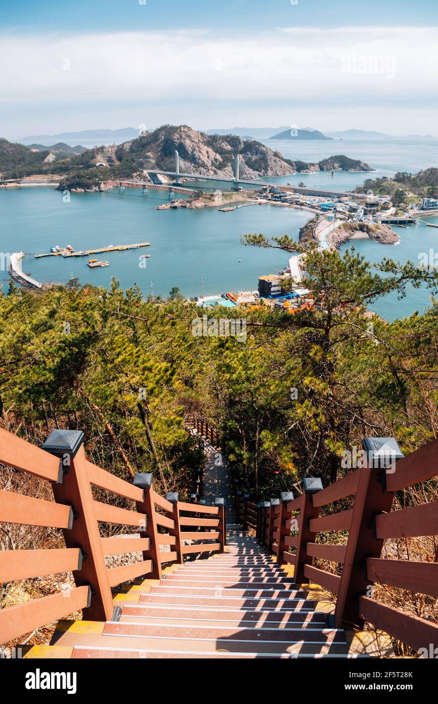 Panoramic view of Gogunsan Islands from Daejangbong peak in Gunsan ...