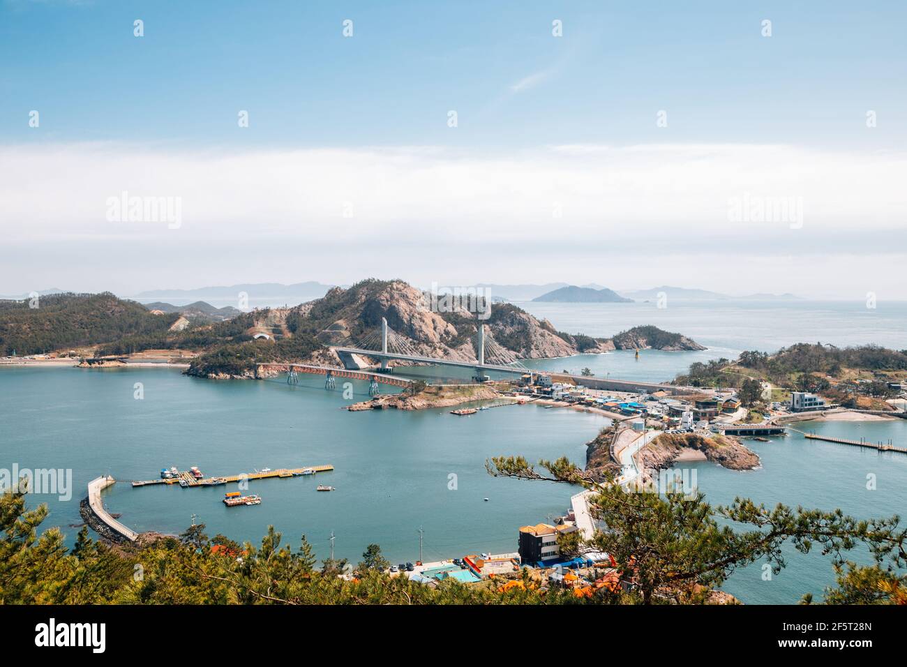 Panoramic view of Gogunsan Islands from Daejangbong peak in Gunsan ...
