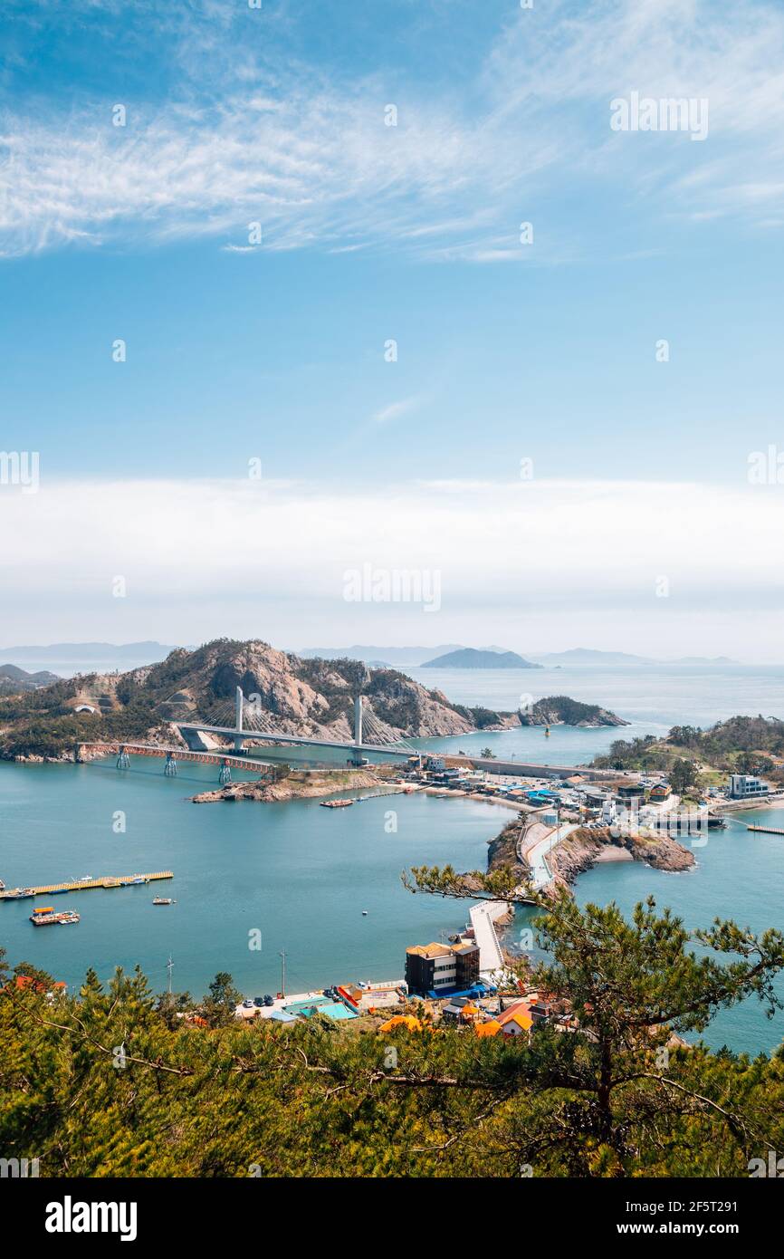 Panoramic view of Gogunsan Islands from Daejangbong peak in Gunsan ...