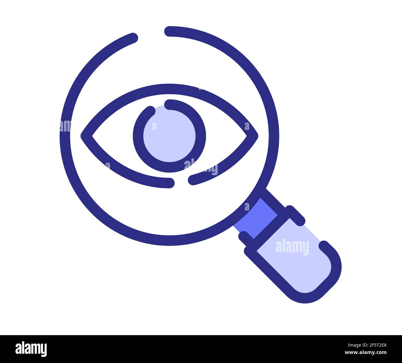 find searching eye single isolated icon with dashed line style and ...