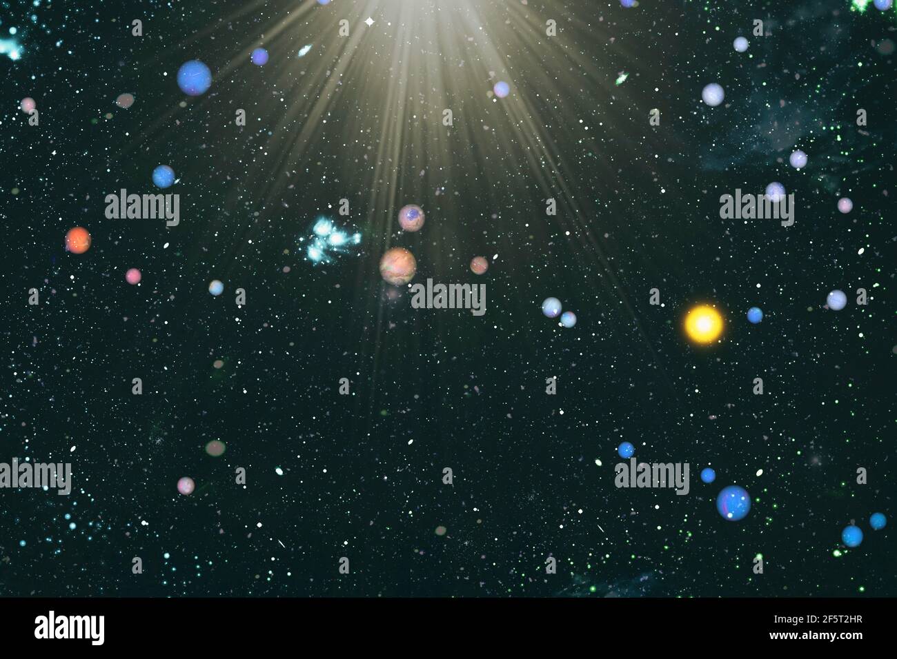 Abstract colorful universe, Nebula night starry sky, Multicolor outer ...