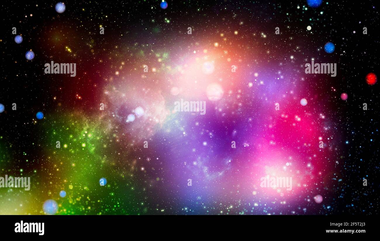 Summer night starry sky, Multicolor outer space, Seamless galactic ...