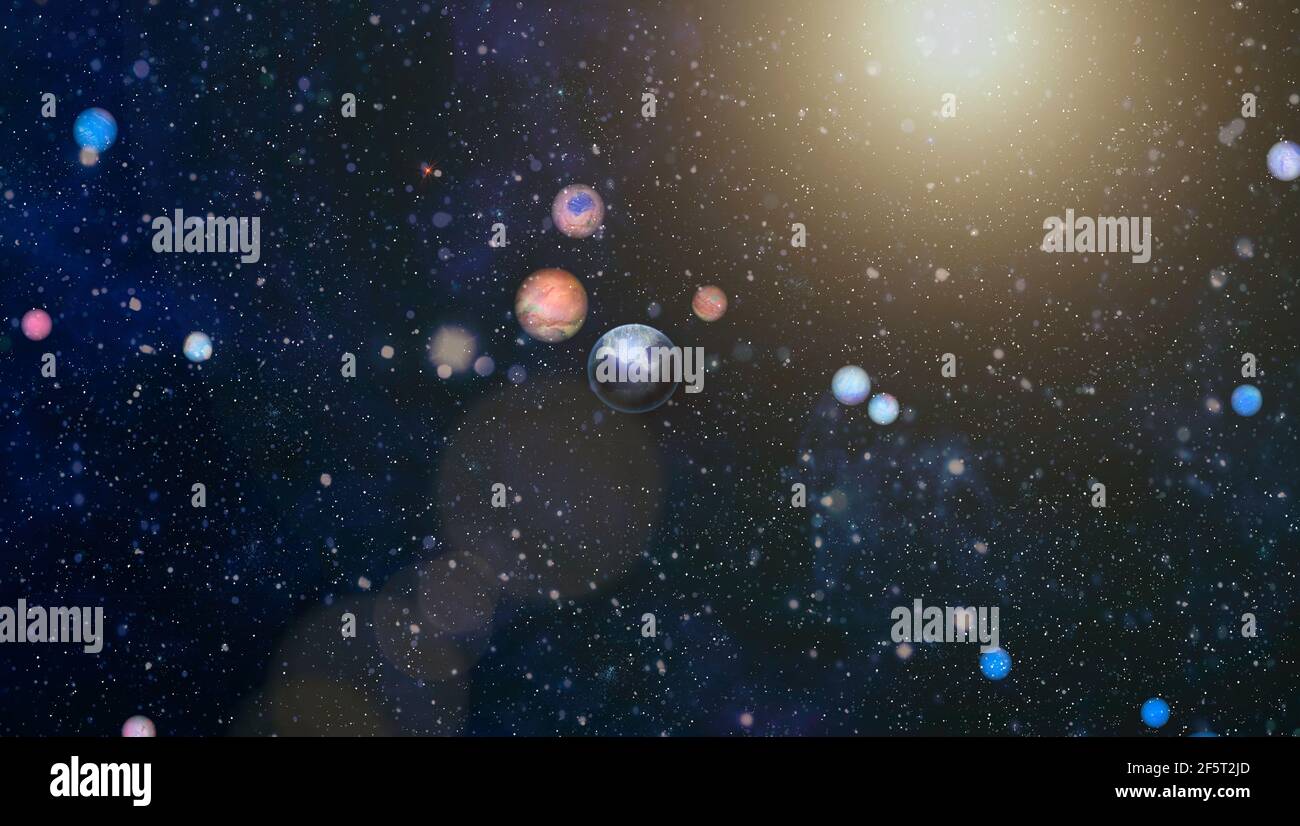 Summer night starry sky, Multicolor outer space, Seamless galactic ...