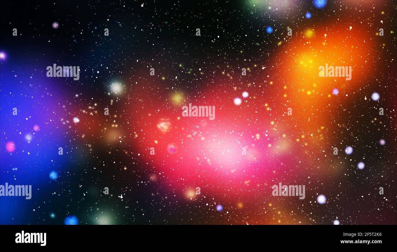Abstract colorful universe, Nebula night starry sky, Multicolor outer ...