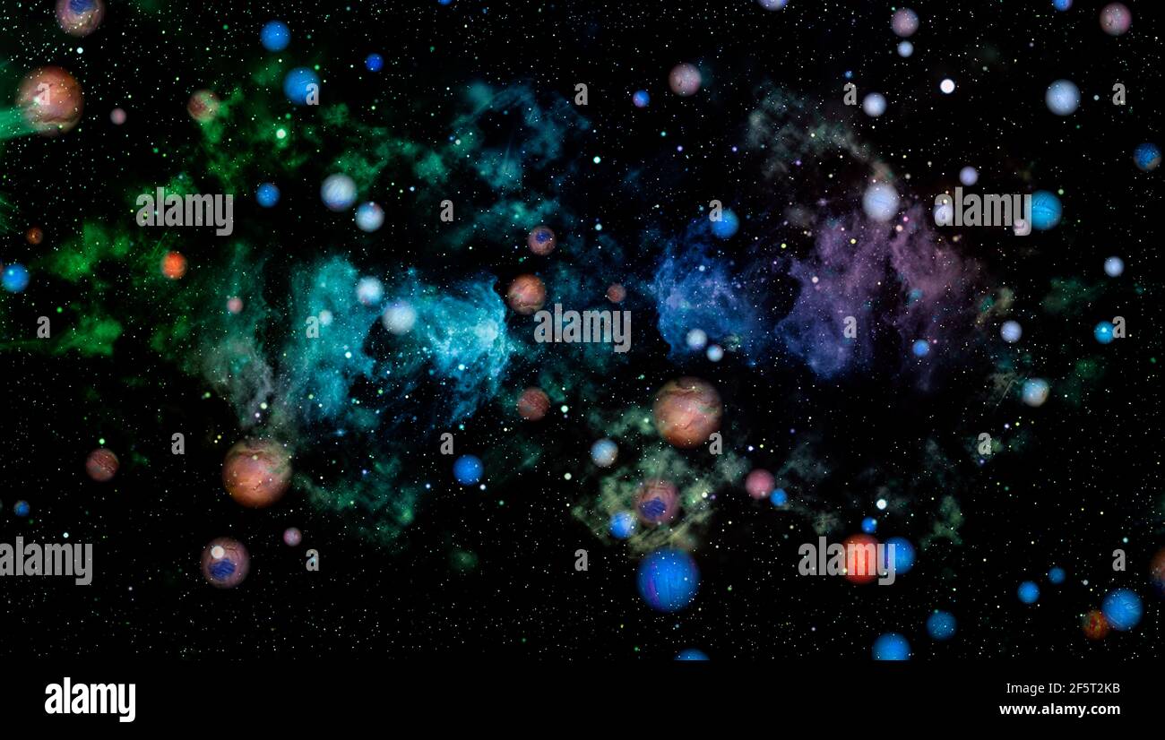Abstract colorful universe, Nebula night starry sky, Multicolor outer ...